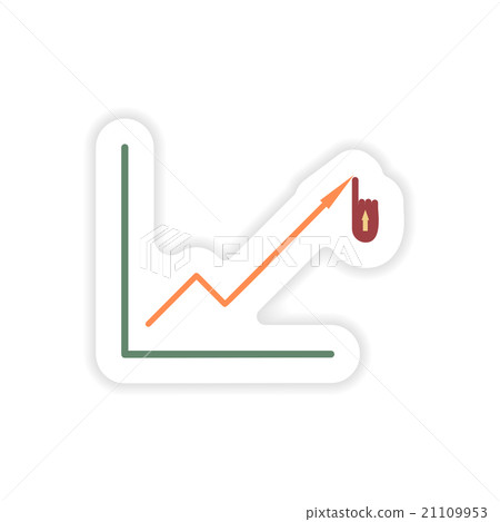 stylish sticker on paper Economic graph on a white - Stock Illustration ...