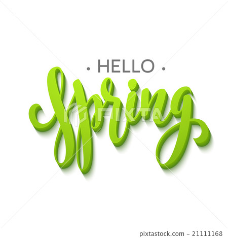 Hello Spring lettering design. Vector illustration - Stock Illustration ...