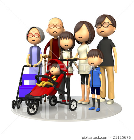 Three generations family - Stock Illustration [21115676] - PIXTA