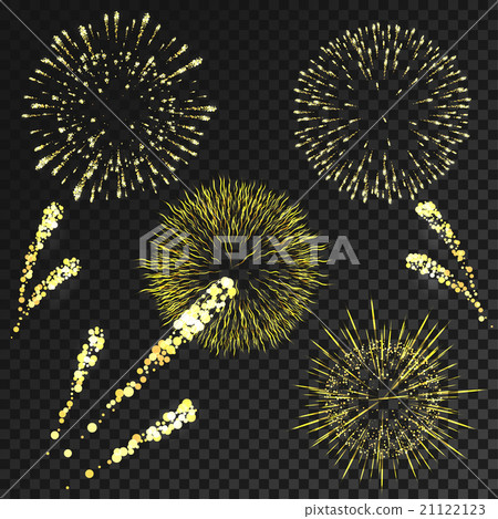 Vector fireworks set in various shapes isolated - Stock Illustration ...