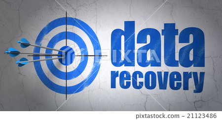 Data concept: target and Data Recovery on wall - Stock Illustration ...
