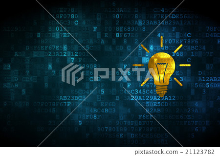 Finance concept: Light Bulb on digital background-插圖素材 [21123782] - PIXTA圖庫