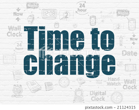Time concept: Time to Change on wall background - Stock Illustration ...