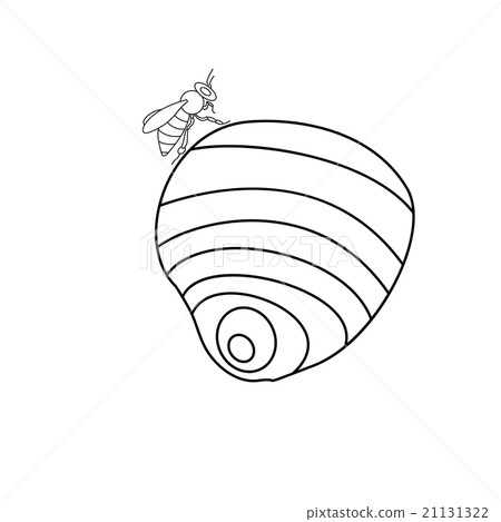 bee beehive outline - Stock Illustration [21131322] - PIXTA