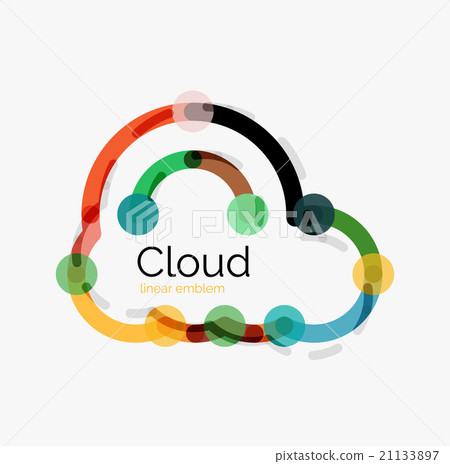 Flat design cloud icon, background - Stock Illustration [21133897] - PIXTA