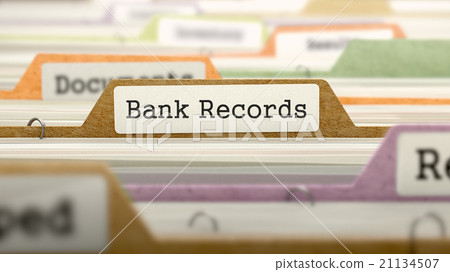 Bank Records Concept on Folder Register.-插圖素材 [21134507] - PIXTA圖庫