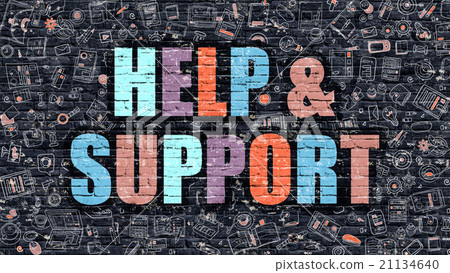 Help and Support Concept. Multicolor on Dark - Stock Illustration ...