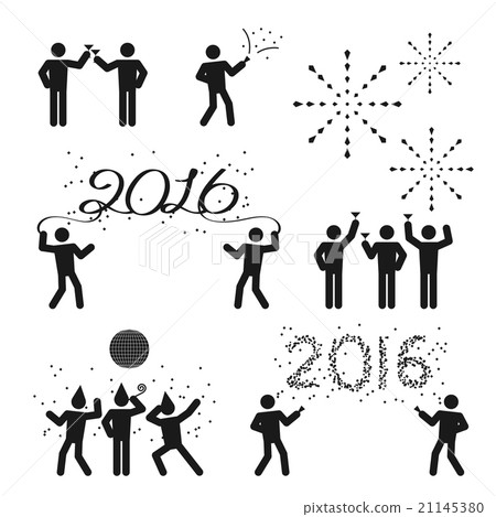 Party Celebration man pictogram set - Stock Illustration [21145380] - PIXTA
