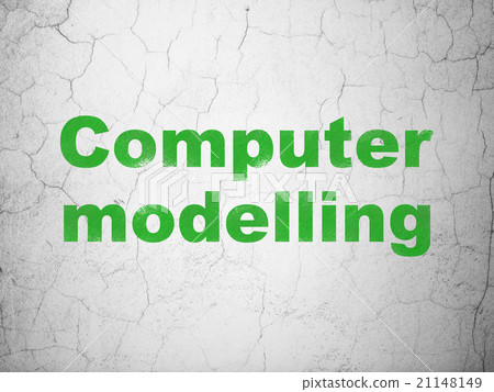 Science concept: Computer Modelling on wall - Stock Illustration ...