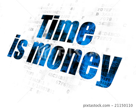 Time concept: Time Is money on Digital background - Stock Illustration ...