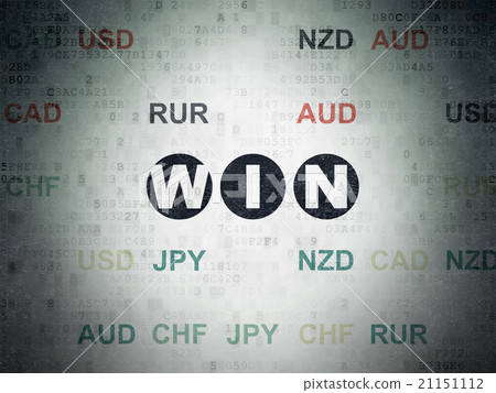 Finance concept: Win on Digital Paper background - Stock Illustration ...