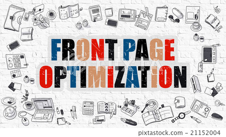 Front Page Optimization Concept with Doodle Design - Stock Illustration ...