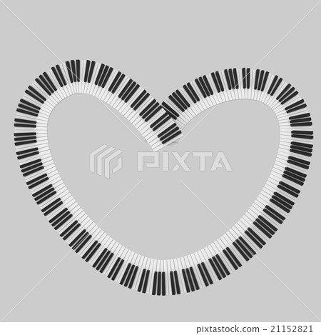 Heart shaped piano keyboard design - Stock Illustration [21152821] - PIXTA