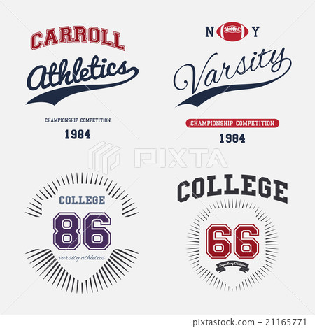 Varsity College Print Vector Illustration - Stock Illustration ...