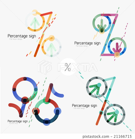 Set of percentage signs, flat design - Stock Illustration [21166715 ...