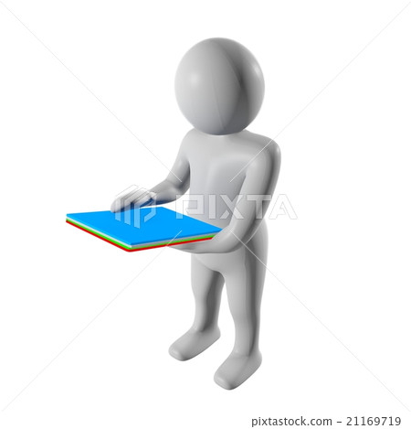 3d man reads documents - Stock Illustration [21169719] - PIXTA