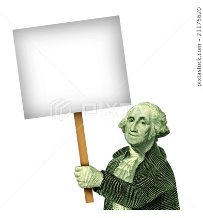 George Washington Holding A sign - Stock Illustration [21175620] - PIXTA