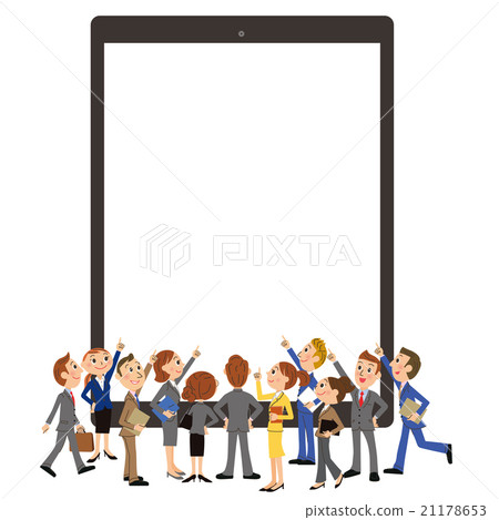 Tablet and company employee assembly - Stock Illustration [21178653 ...