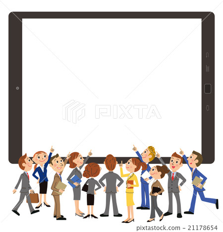 Tablet and company employee assembly - Stock Illustration [21178654 ...