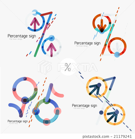 Set of percentage signs, flat design - Stock Illustration [21179241 ...