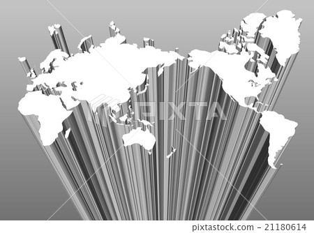 Three dimensional world map abstract image - Stock Illustration ...