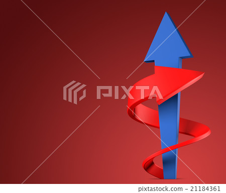 Two arrows on red background - Stock Illustration [21184361] - PIXTA