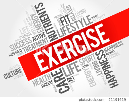 EXERCISE word cloud, fitness - Stock Illustration [21191619] - PIXTA
