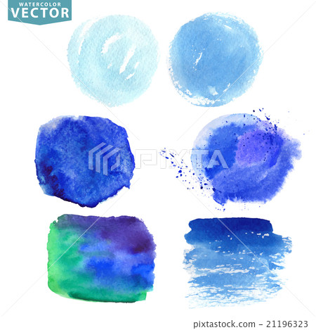 Watercolor splash.Blue,cyan ocean,sea,sky colors - Stock Illustration ...