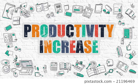 Productivity Increase Concept with Doodle Design - Stock Illustration ...