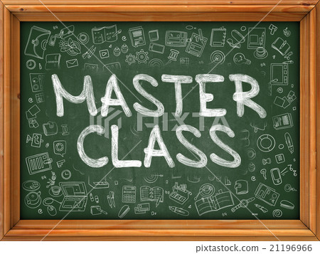Master Class Concept. Green Chalkboard with Doodle - Stock Illustration ...