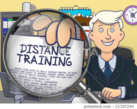 Distance Training through Lens. Doodle Concept. - Stock Illustration ...