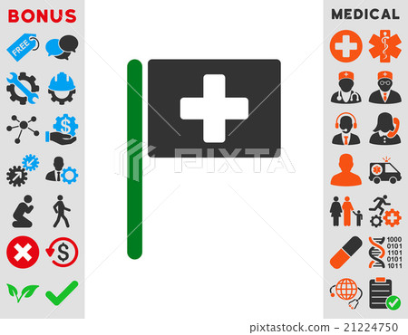 Hospital Flag Icon - Stock Illustration [21224750] - PIXTA