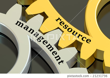 Resource Management concept on the gearwheels - Stock Illustration ...