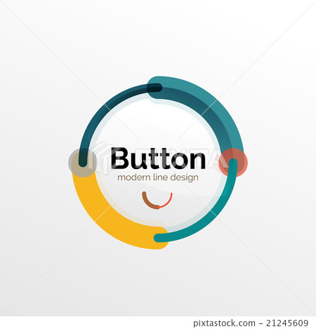 Thin line design geometric button, flat - Stock Illustration [21245609 ...