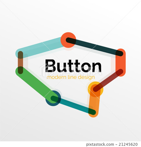 Thin line design geometric button, flat - Stock Illustration [21245620 ...