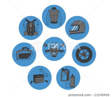 Vector set of motorcycle icons - Stock Illustration [21248408] - PIXTA