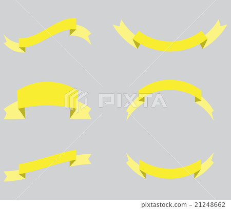 Ribbon decoration yellow color - Stock Illustration [21248662] - PIXTA