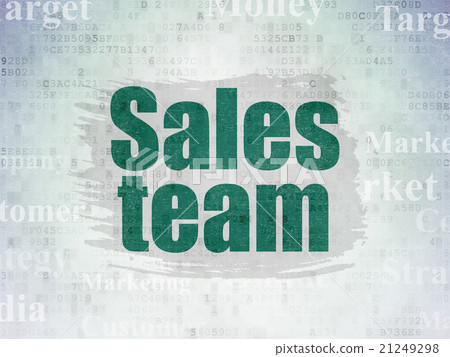 Advertising concept: Sales Team on Digital Paper - Stock Illustration ...