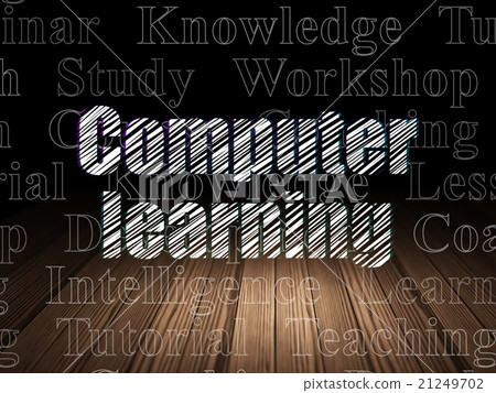 Studying concept: Computer Learning in grunge dark - Stock Illustration ...