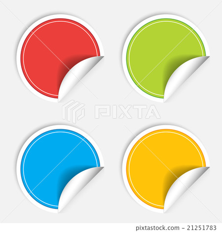 Colorful four blank stickers set. Badge collection - Stock Illustration ...