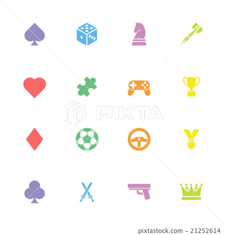 colorful simple flat game icon set - Stock Illustration [21252614] - PIXTA