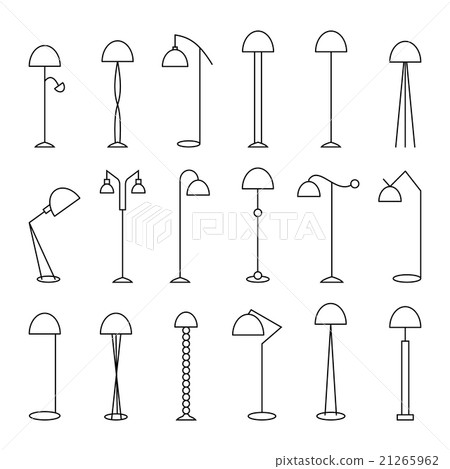 Outline floor lamp Set - Stock Illustration [21265962] - PIXTA
