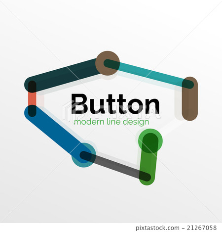 Thin line design geometric button, flat - Stock Illustration [21267058 ...