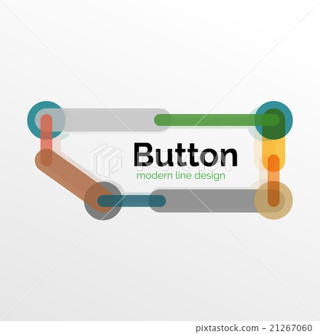 Thin line design geometric button, flat - Stock Illustration [21267060 ...