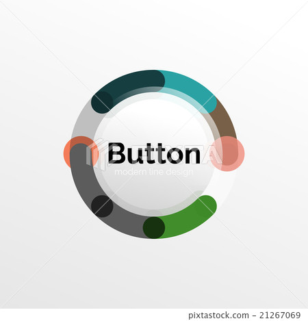 Thin line design geometric button, flat-插圖素材 [21267069] - PIXTA圖庫