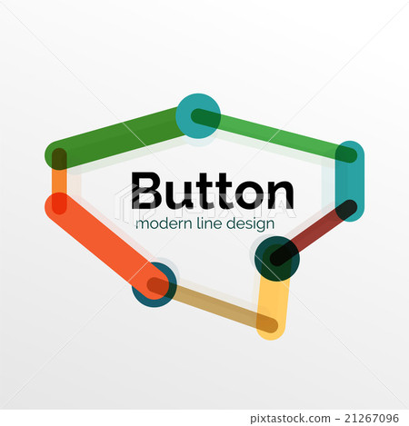 Thin line design geometric button, flat - Stock Illustration [21267096 ...