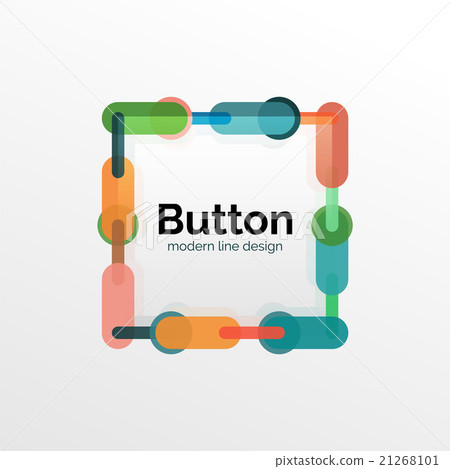 Thin line design geometric button, flat - Stock Illustration [21268101 ...