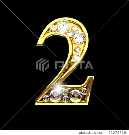 2 isolated golden letters with diamonds on black - Stock Illustration ...