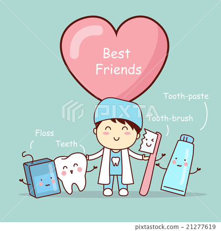 cute cartoon tooth best friends - Stock Illustration [21277619] - PIXTA