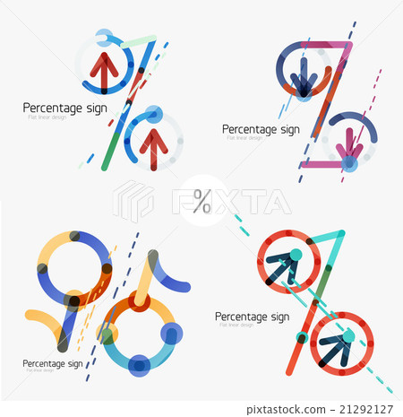 Set of percentage signs, flat design - Stock Illustration [21292127 ...